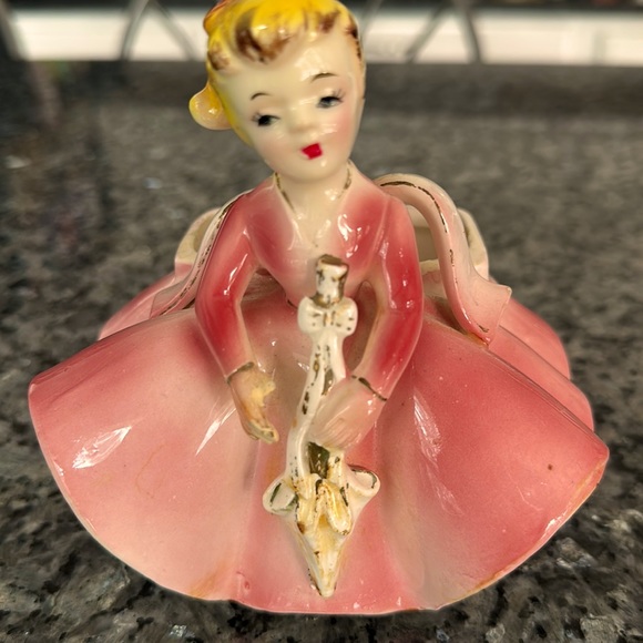 Lefton | Accents | Vintage Original Lefton Planter Pink Girl With ...